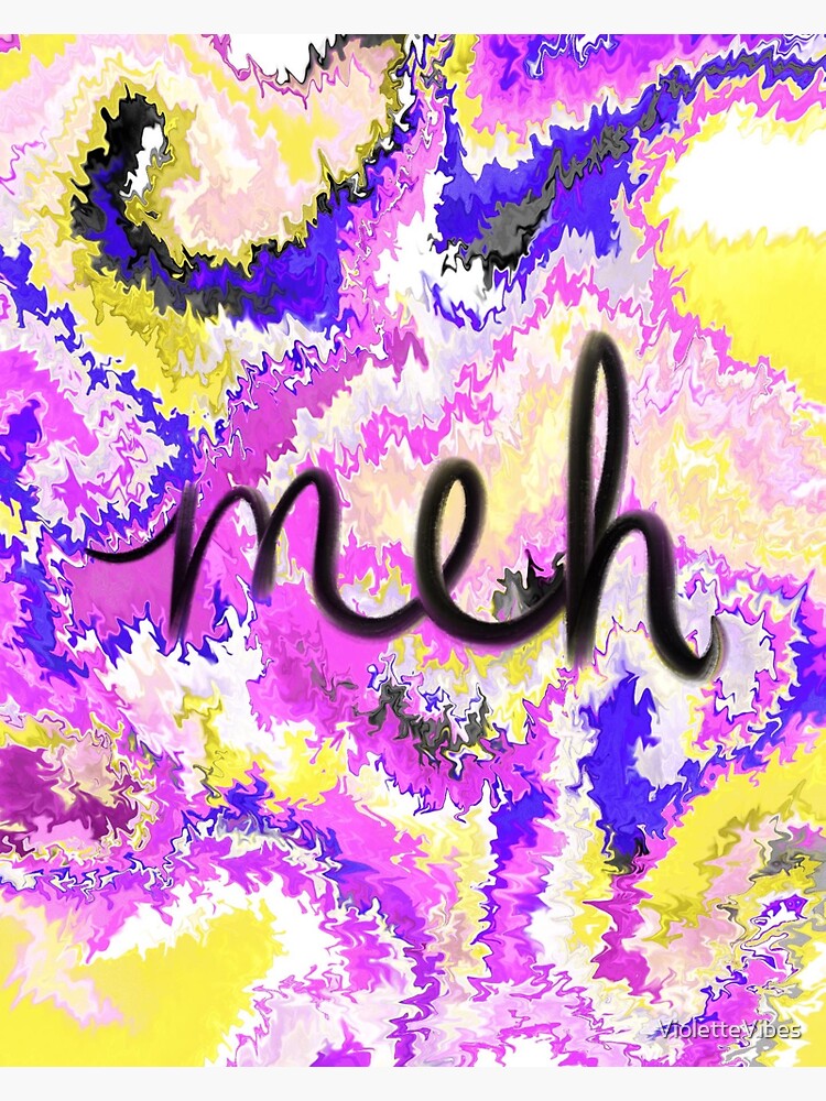 "Meh" Sticker for Sale by VioletteVibes | Redbubble