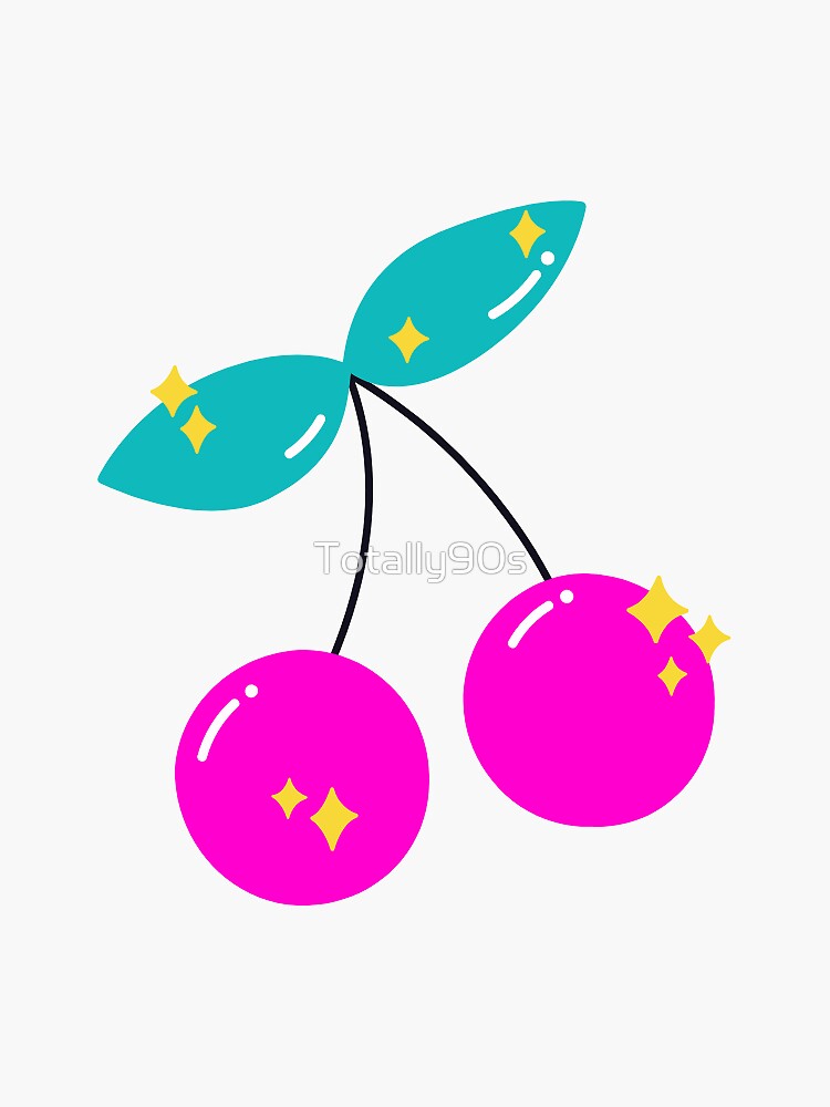 "Abstract Pink Cherry Art Design" Sticker by Totally90s | Redbubble
