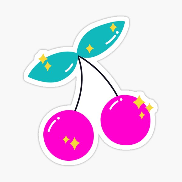 "Abstract Pink Cherry Art Design" Sticker by Totally90s | Redbubble