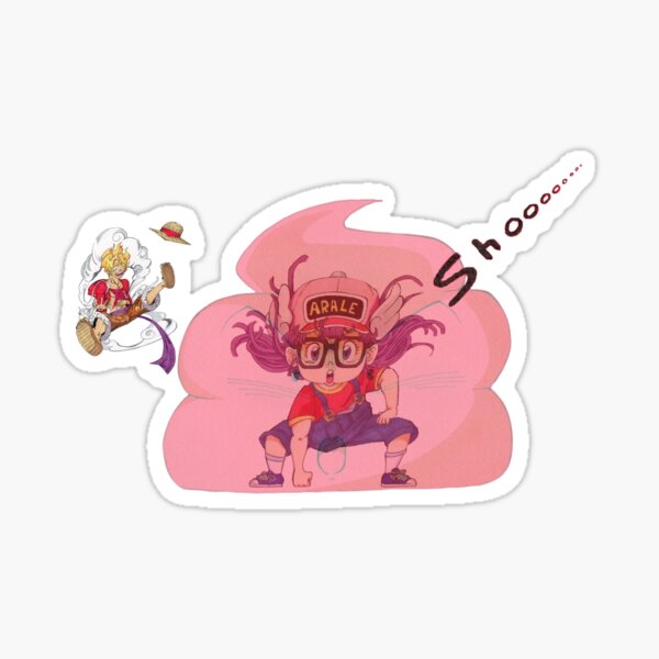 "Luffy and Arale gear poop" Sticker by Oniarty | Redbubble