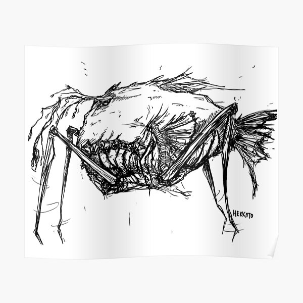 Póster «Pez espeluznante, monstruo aterrador, diseño vanguardista ...