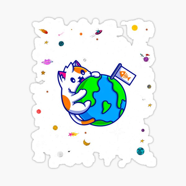 "Cute Cat Taking over The World" Sticker by Mr--kira | Redbubble