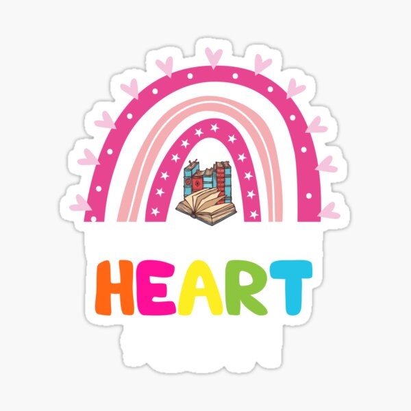 "Read Your Heart Out Rainbow Teacher Reading Book Lover" Sticker by ...