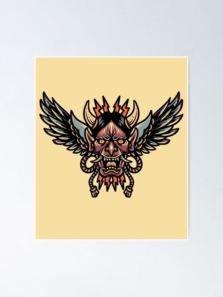 "winged oni" Poster for Sale by simplife-art | Redbubble