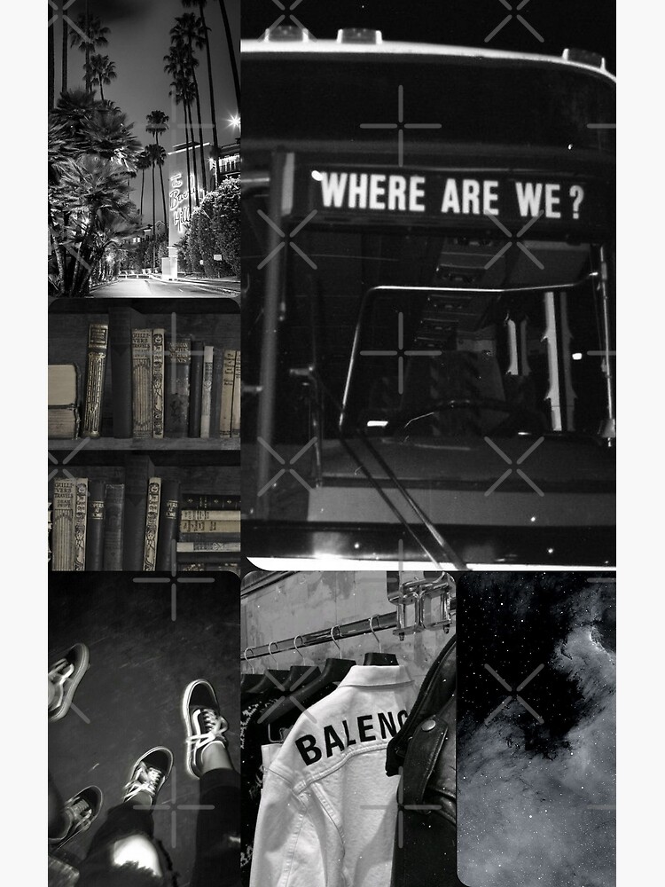 "Black And White Mood board Wallpaper Aesthetic Collage" Art Print for ...