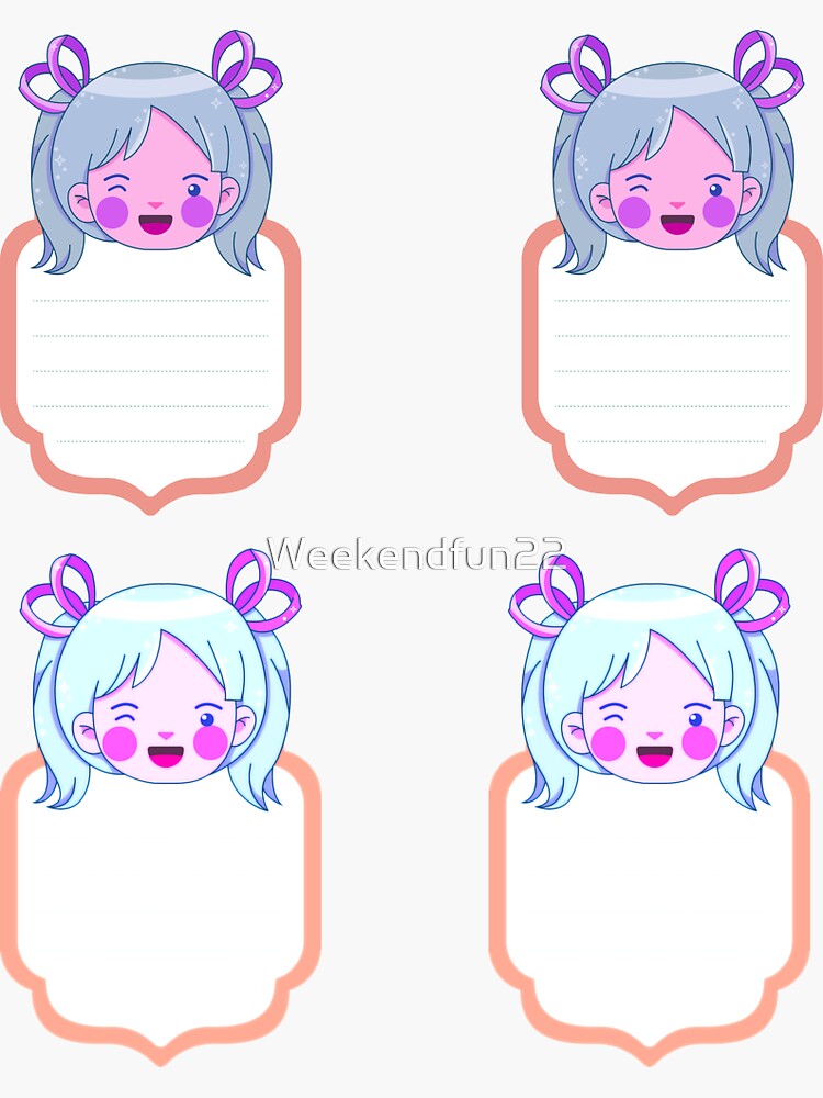 "Chibi Anime Sticky Note" Sticker for Sale by Weekendfun22 | Redbubble