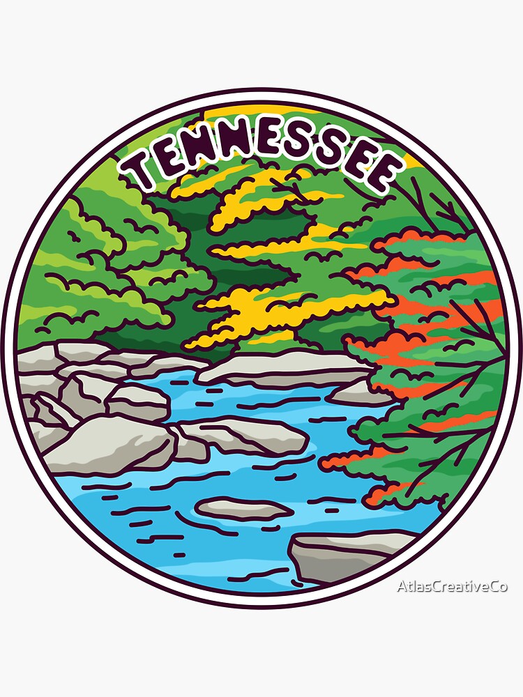 "Tennessee | TN Illustrated Badge | Retro Vintage | Nature" Sticker for ...