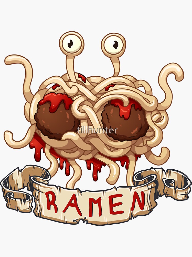 "Ramen. Flying spaghetti monster church" Sticker for Sale by tillhunter ...