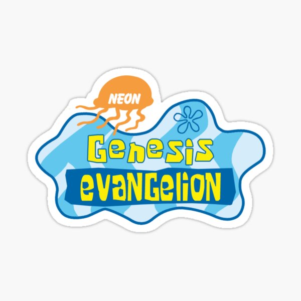 "neon genesis evangelion NGE spongebob" Sticker for Sale by devenac ...
