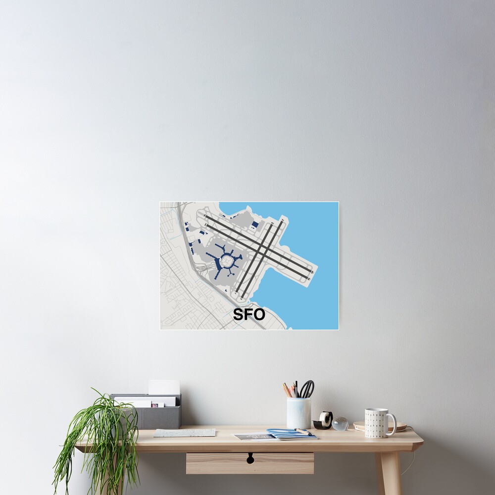 "SFO Map" Sticker for Sale by CPTVDesign | Redbubble