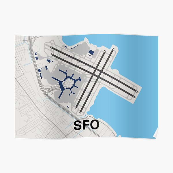 "SFO Map" Poster for Sale by CPTVDesign | Redbubble