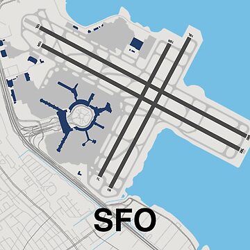 "SFO Map" Sticker for Sale by CPTVDesign | Redbubble