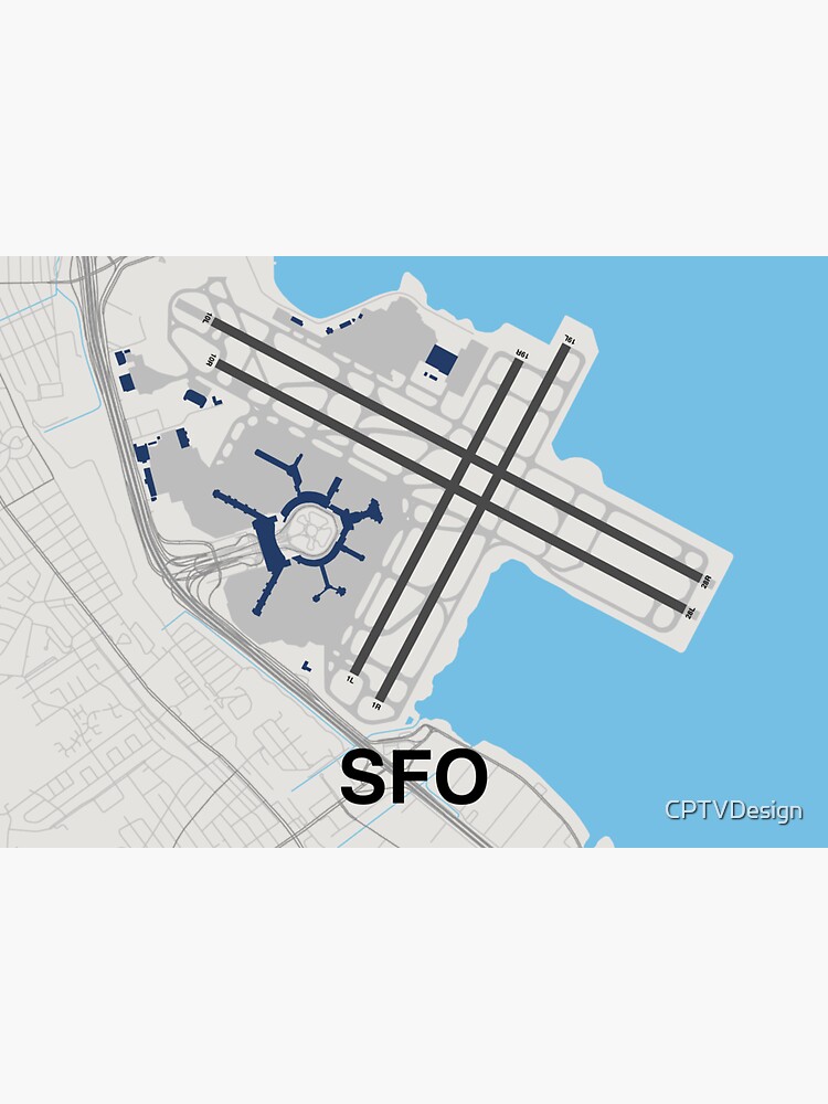"SFO Map" Sticker for Sale by CPTVDesign | Redbubble