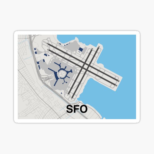 "SFO Map" Sticker for Sale by CPTVDesign | Redbubble