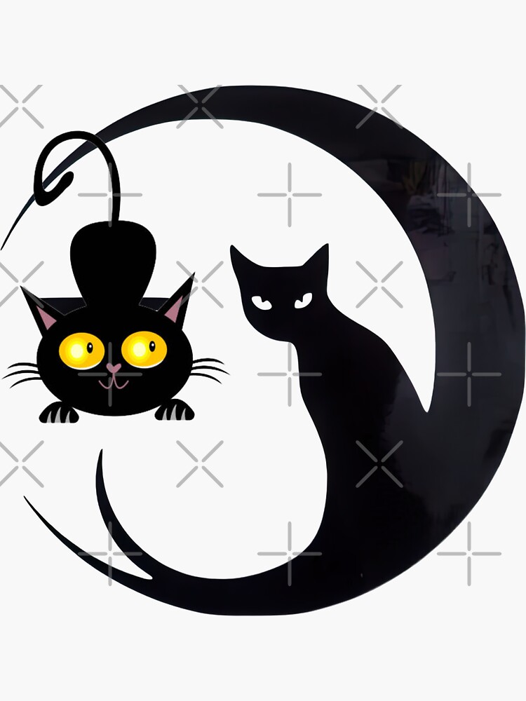 "Black cats lightning" Sticker by moonmoon31 | Redbubble