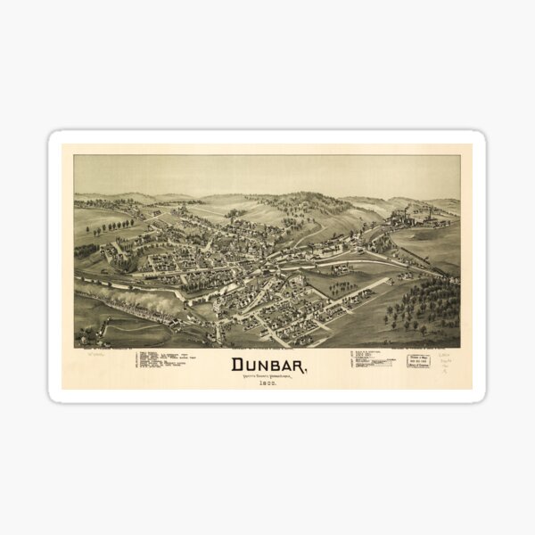 "Aerial View of Dunbar, Pennsylvania (1900)" Sticker for Sale by ...