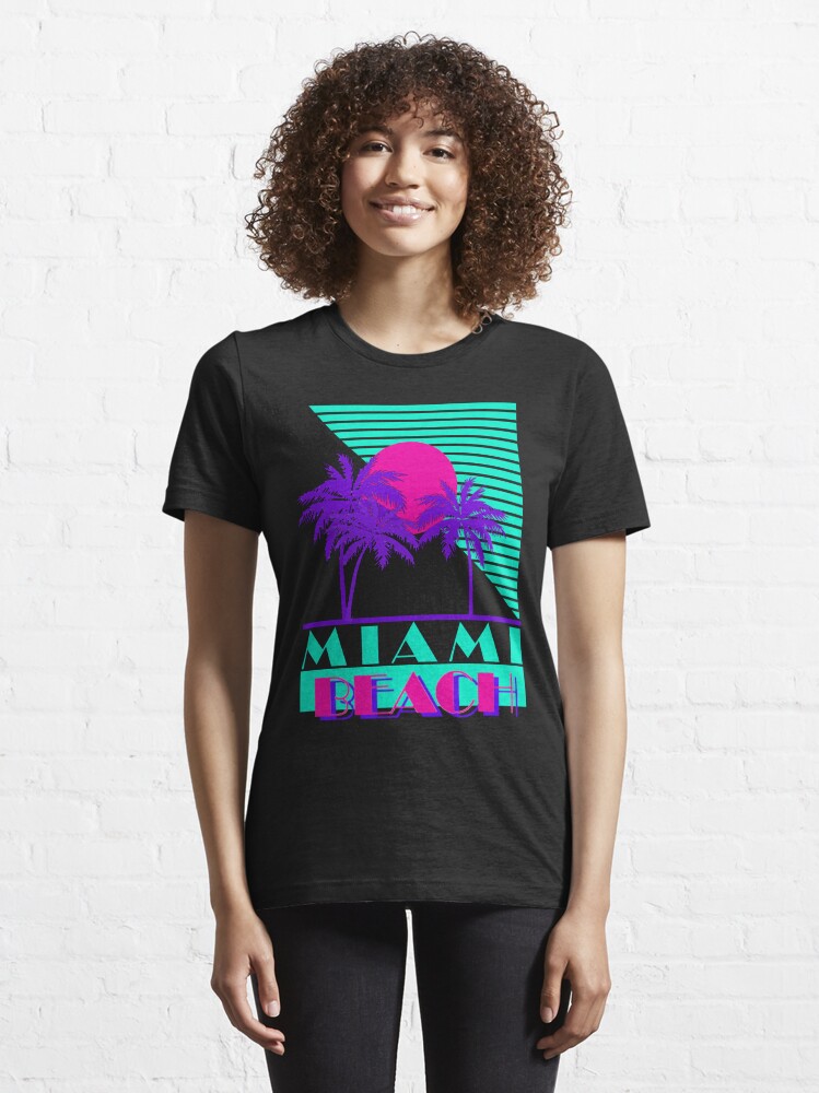 "Miami Beach 80s Retro Logo" T-shirt for Sale by Kolsab | Redbubble ...