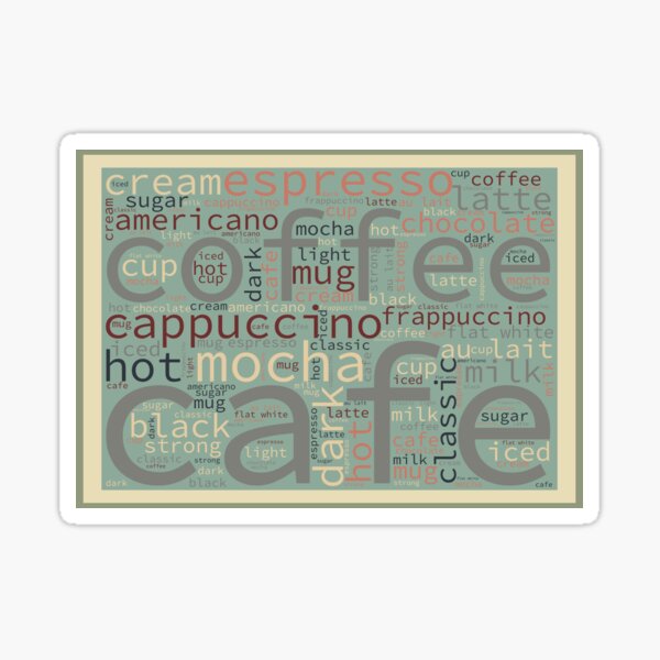 "Coffee Word Art" Sticker for Sale by expoplus | Redbubble