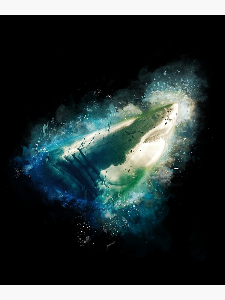 "Great White Shark Water Color Explosion" Poster for Sale by KemeDesign ...