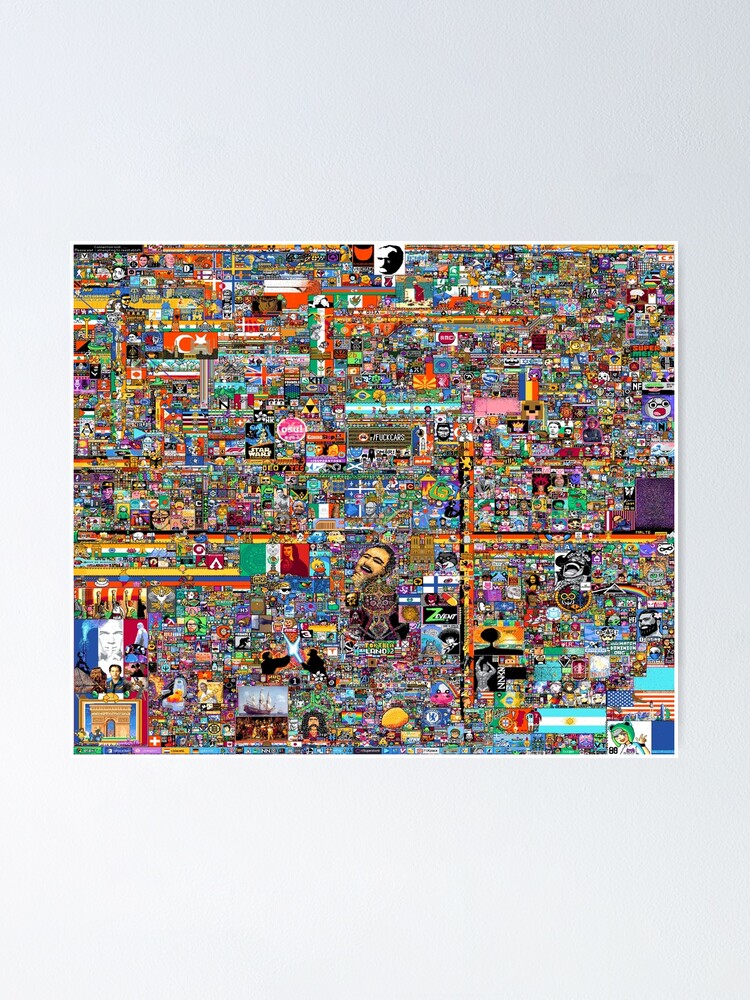 "r/place 2022 Final Day High Resolution" Poster by Skootaloo | Redbubble