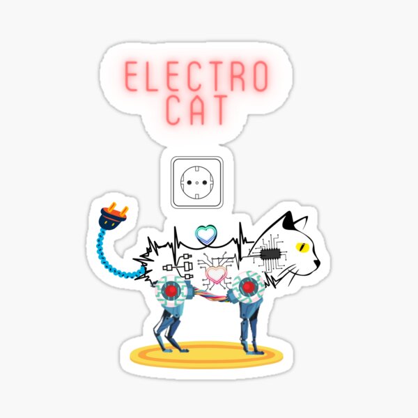 "Electro Cat" Sticker by GJZDrucksachen | Redbubble
