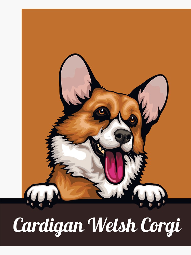 "Peeking Corgi " Sticker by Taridu | Redbubble