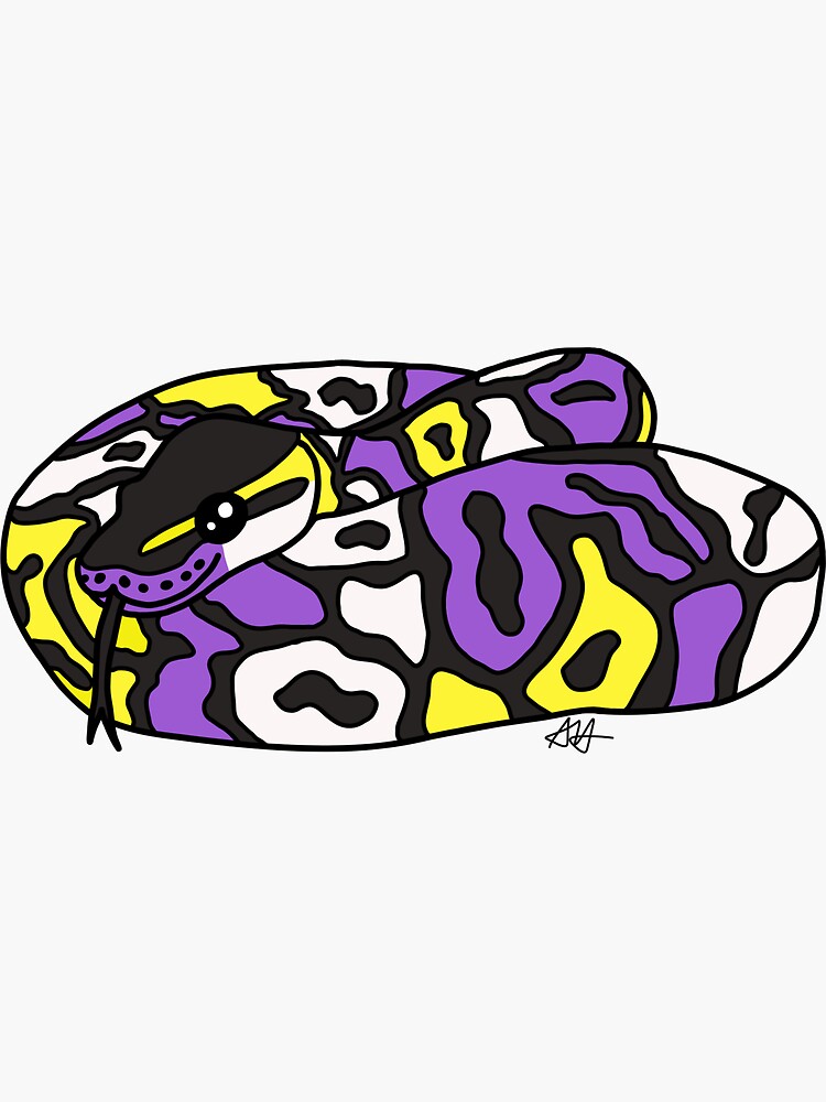 "Nonbinary Pride Ball Python" Sticker for Sale by BumbleHydra | Redbubble