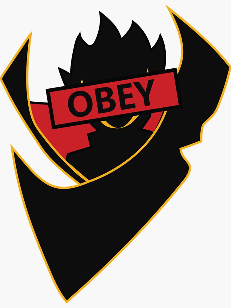 Zero Code Geass Obey Sticker By Freyasharp Redbubble