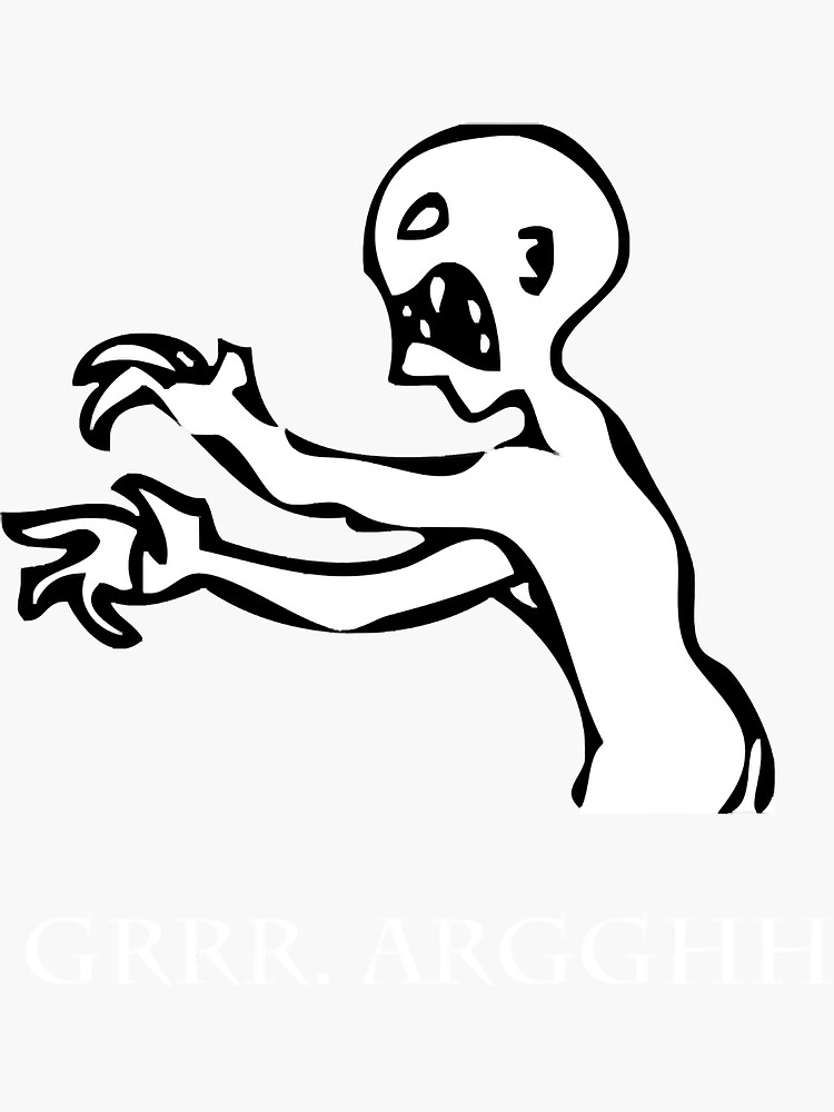"Grr. Argh." Sticker by LarryPerinsdf | Redbubble