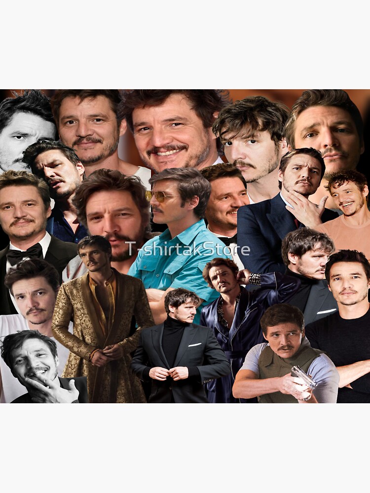 "pedro pascal photo collage" Sticker by T-shirtakStore | Redbubble