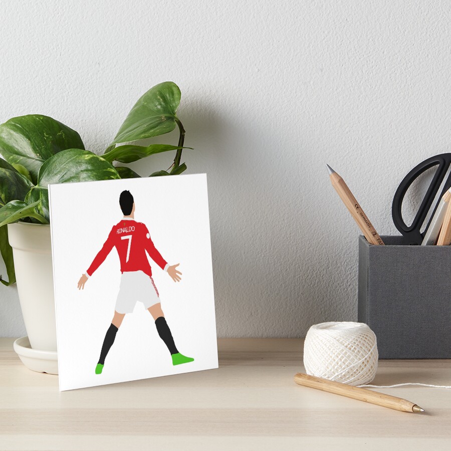 "Cristiano Ronaldo Celebration Block Art SIUUUU" Art Board Print by ...