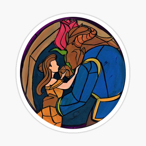 "Beauty and the Beast" Sticker for Sale by jayillustration | Redbubble