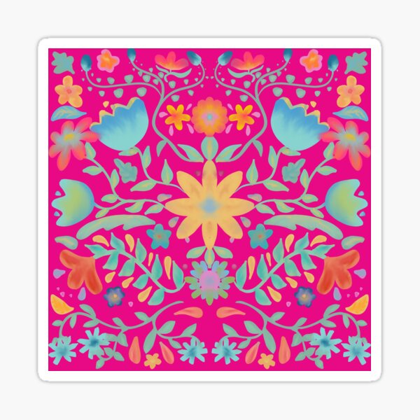 "Mexican folk flowers " Sticker by Itzlknows | Redbubble