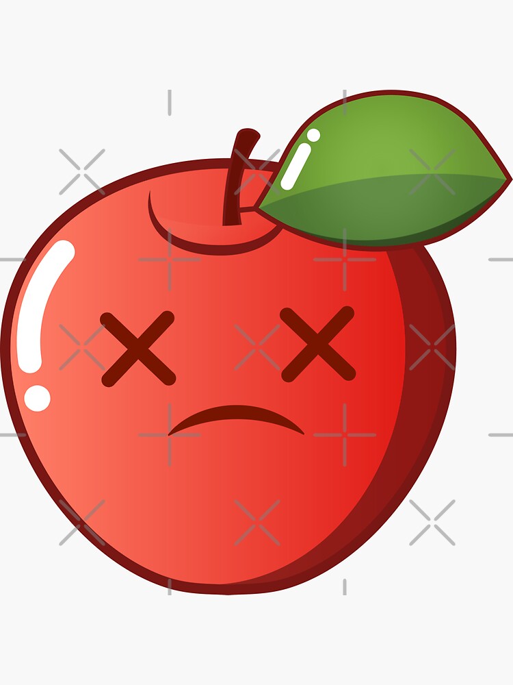 "Sick Apple, Cute Fruit" Sticker by KawaiSticker | Redbubble