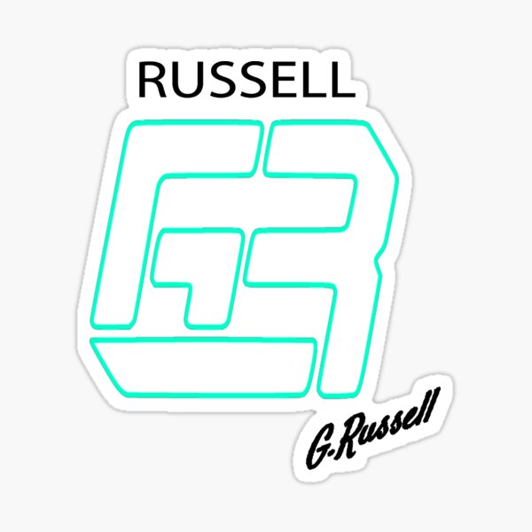 "George Russell" Sticker by ArcticWolfMerch | Redbubble