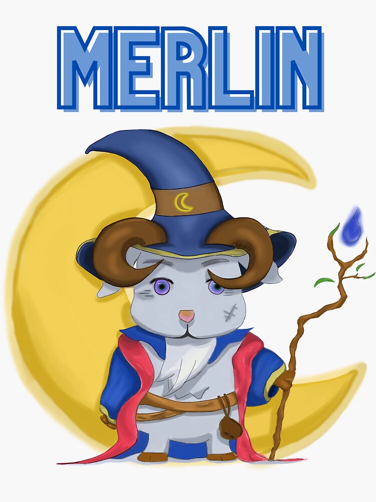 "MERLIN THE GOAT" Sticker by WinterIsa | Redbubble