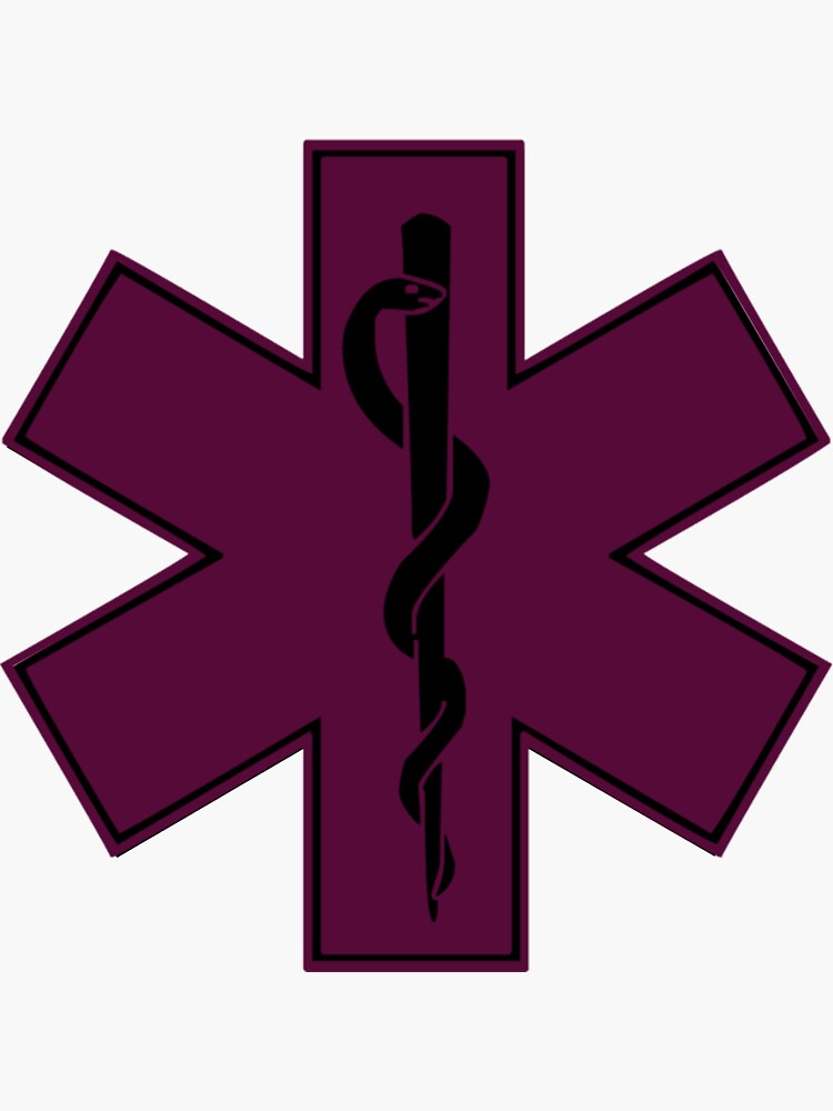"Solid Black+Maroon [Star of Life]" Sticker by SLP-OEC | Redbubble