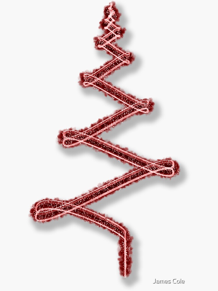 "Abstract Minimalist Light Streak Christmas Tree in Red on Black ...