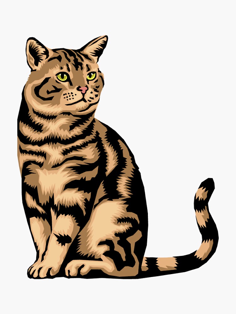 "Bengal Cat - Deep Stare" Sticker by ghettokittyINC | Redbubble