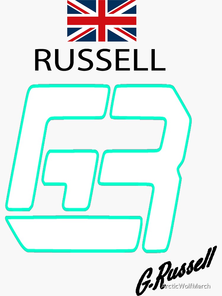 "George Russell Signature British Edition " Sticker by ArcticWolfMerch ...