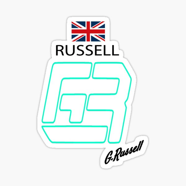 "George Russell Signature British Edition " Sticker by ArcticWolfMerch ...