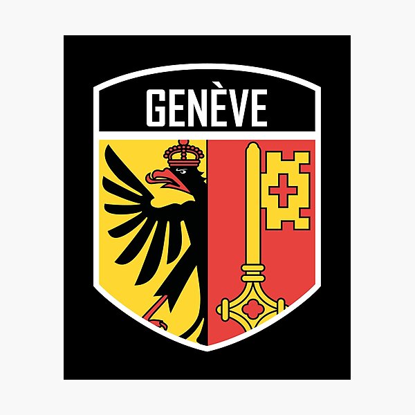 Lámina fotográfica «Emblema de la bandera del cantón de Ginebra Suiza ...