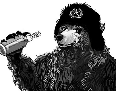 "Russian bear drinking Wodka " by tylorova | Redbubble