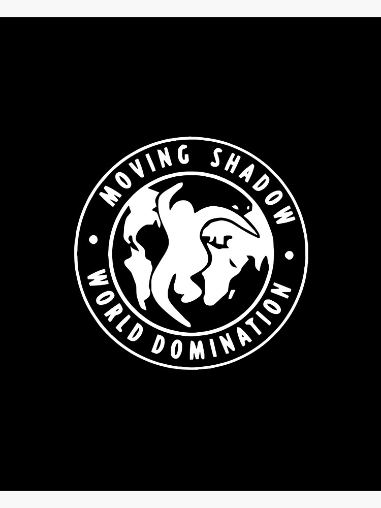 "Moving shadow world domination logo graphic t shirt" Sticker for Sale ...
