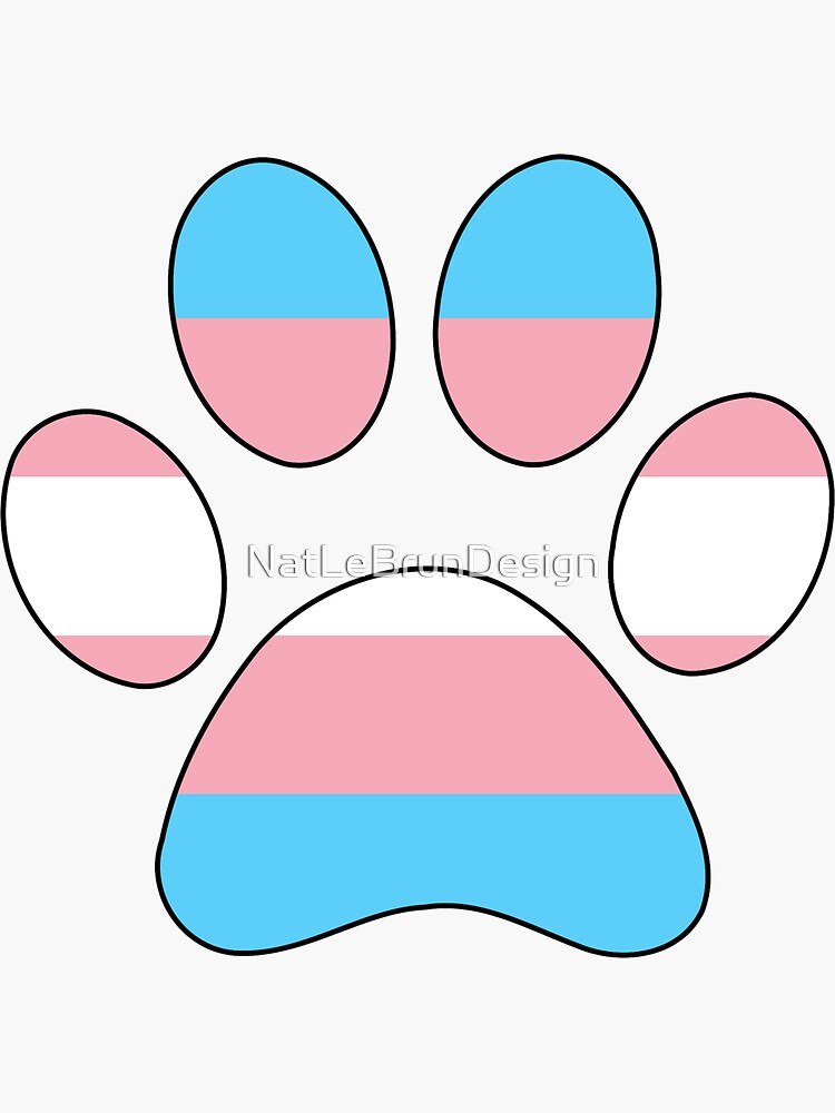 "Trans Pride Paw Print" Sticker for Sale by NatLeBrunDesign | Redbubble