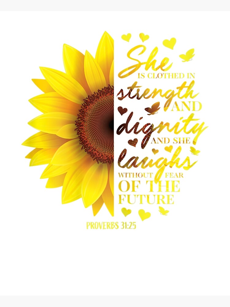 "Christian Bible Verse Sunflower Scripture Religious Gift Her" Poster ...