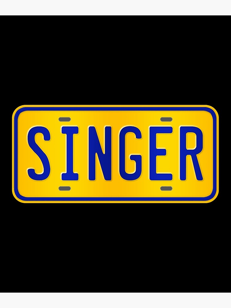 "Singer Name Singer Name Custom Number Plate Gift For Family Singer ...