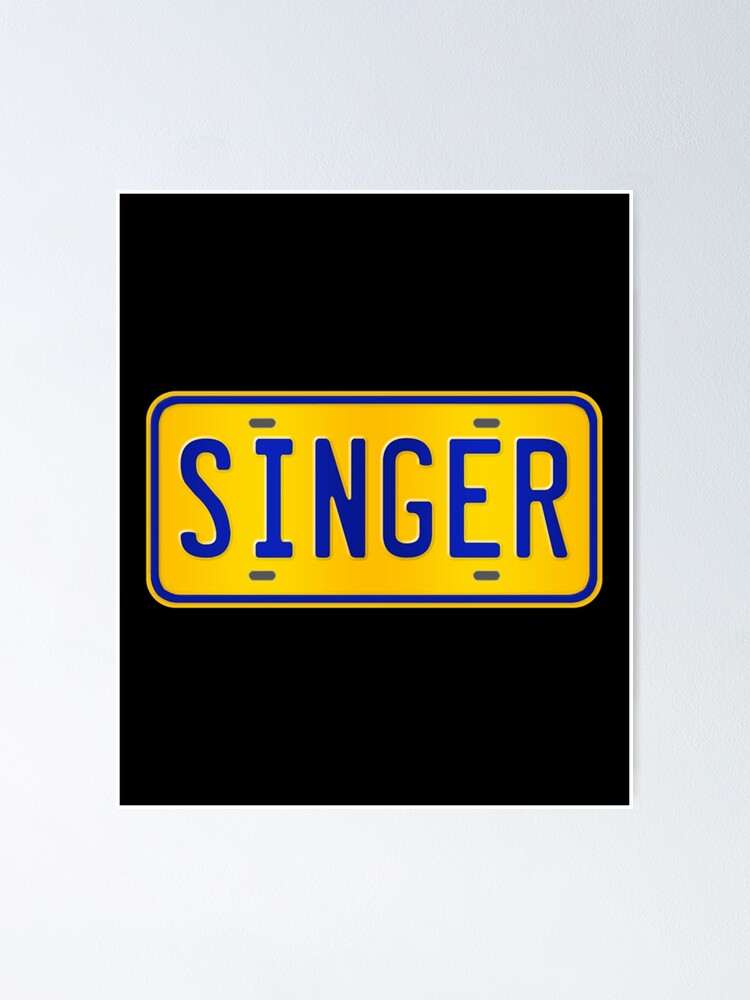 "Singer Name Singer Name Custom Number Plate Gift For Family Singer ...