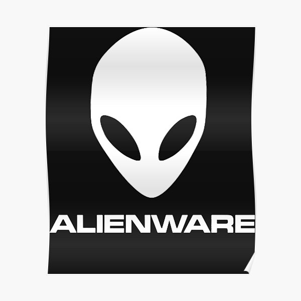 "Alienware dell gaming logo white essential t shirt" Poster for Sale by ...