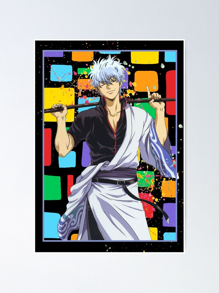 Póster «Gintoki Sakata Gintama Gin Tama Bloque de color Diseño de anime ...